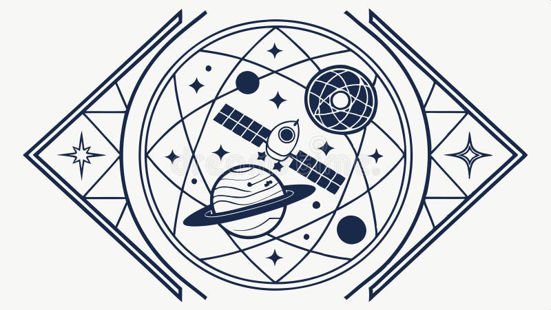 Satellite in Space Icon, Depicting Space Technology and Satellite ...