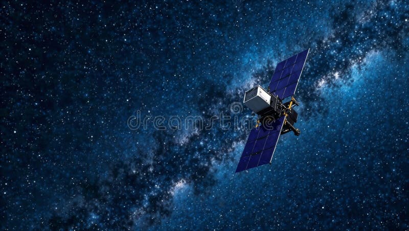 Satellite in Space, Low Earth Orbit. Worldwide Communication Technology ...