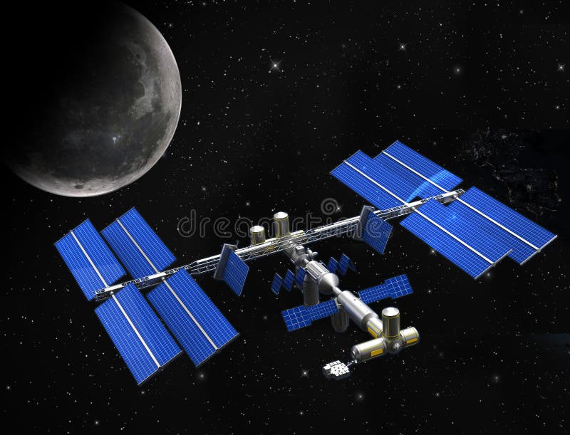 Satellite in space stock illustration. Illustration of meteorology ...