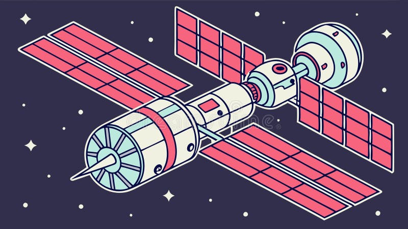 Satellite in Space, Technology and Space Exploration Illustration ...
