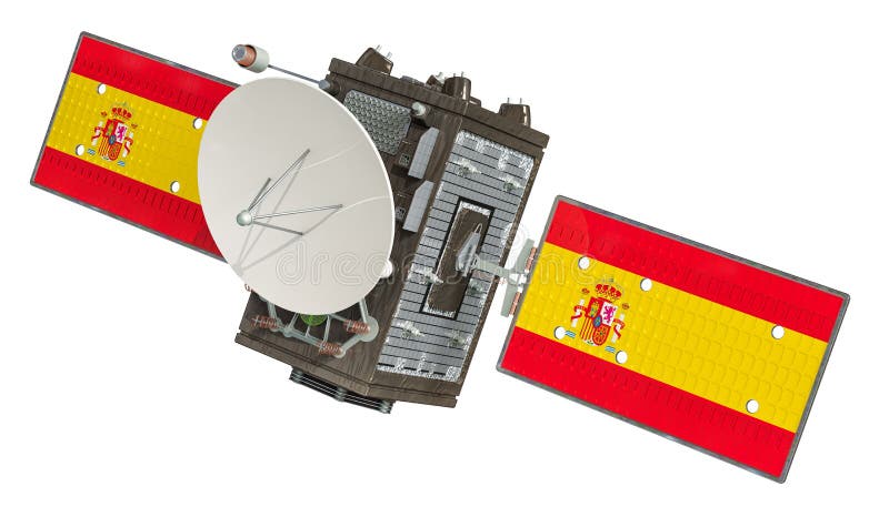 Satellite of Spain, 3D Rendering Stock Illustration - Illustration of ...