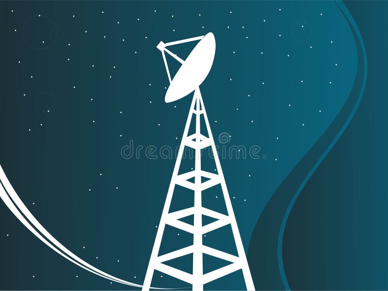 Satellite tower stock illustration. Illustration of information - 5452370
