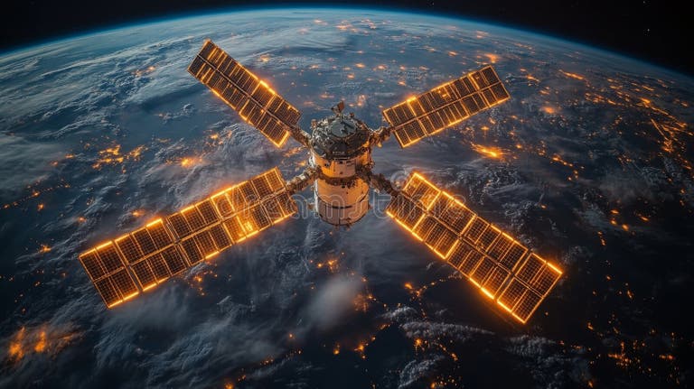 Satellite Transmitting Telemetry Data through GNSS Signals while Orbiting Earth at Dusk ...
