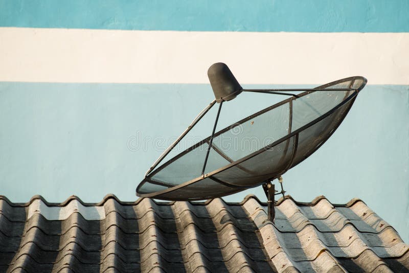 Satellite for TV stock image. Image of road, roof, technology - 53162941