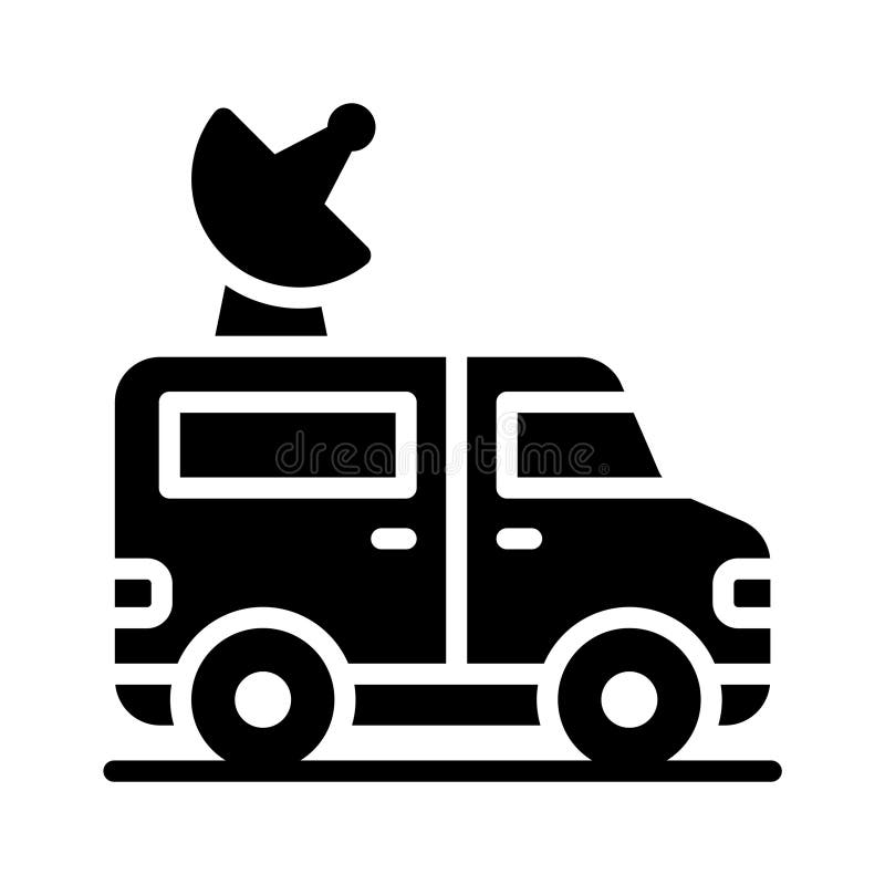 Satellite Van Icon Representing Mobile Broadcasting and Live ...