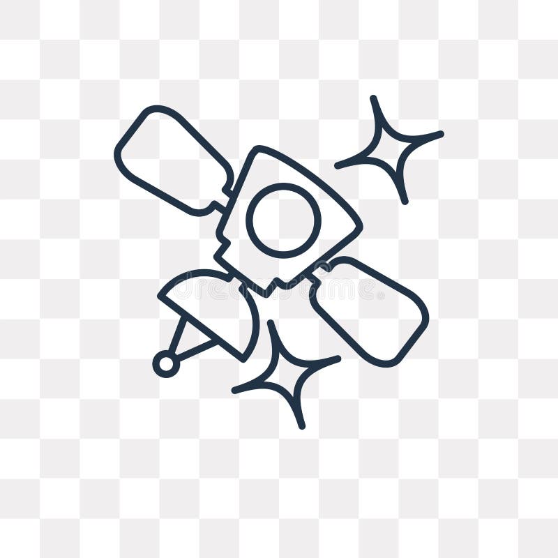 Satellite Vector Icon Isolated on Transparent Background, Linear Stock ...