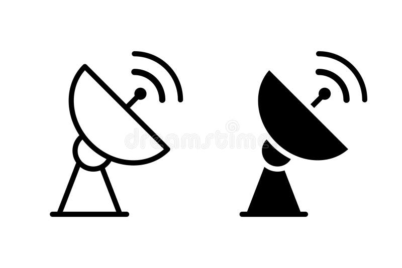 Satellite Vector Icon Set. Wireless Satellite Dish Symbol Stock Vector ...