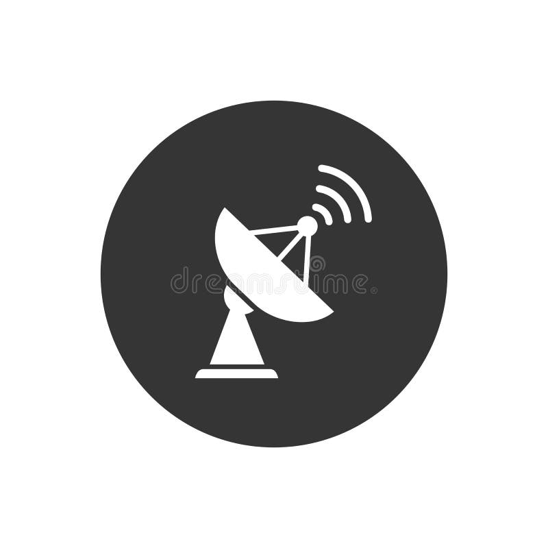 Satellite Vector White Icon Wireless Satellite Icon Sign Stock Vector ...