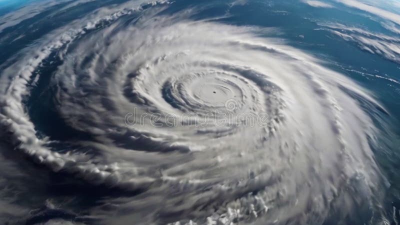 Satellite View of a Ferocious Tropical Cyclone. Generated with AI Stock ...