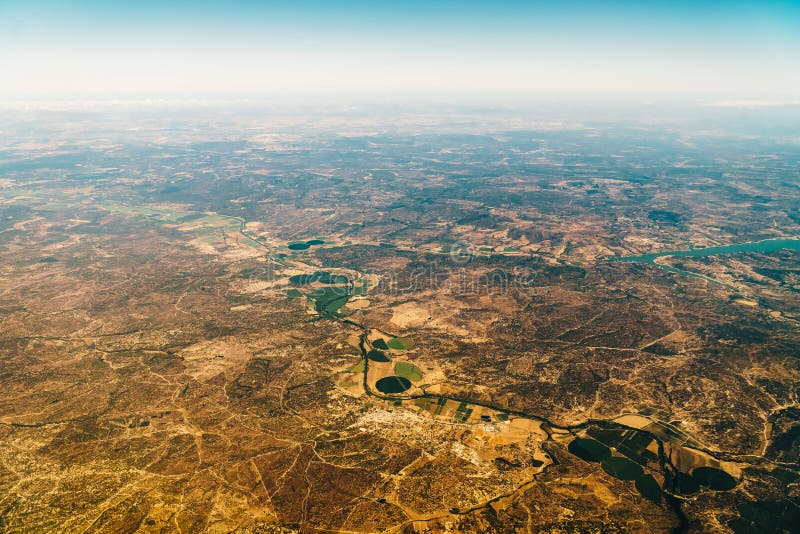 Satellite View of Earth Horizon Stock Photo - Image of ground, distant ...