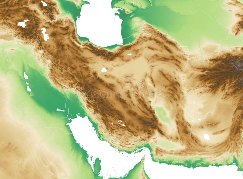 Satellite View of Iran Map and Borders, Physical Map Middle East Stock ...