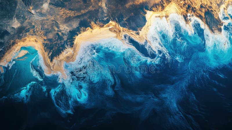 Satellite View of Planet Earth Showcasing Natural Features Stock ...