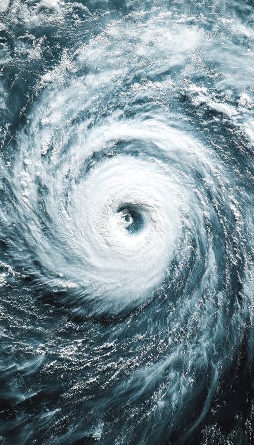 Satellite View of a Powerful Hurricane with a Clearly Defined Eye ...