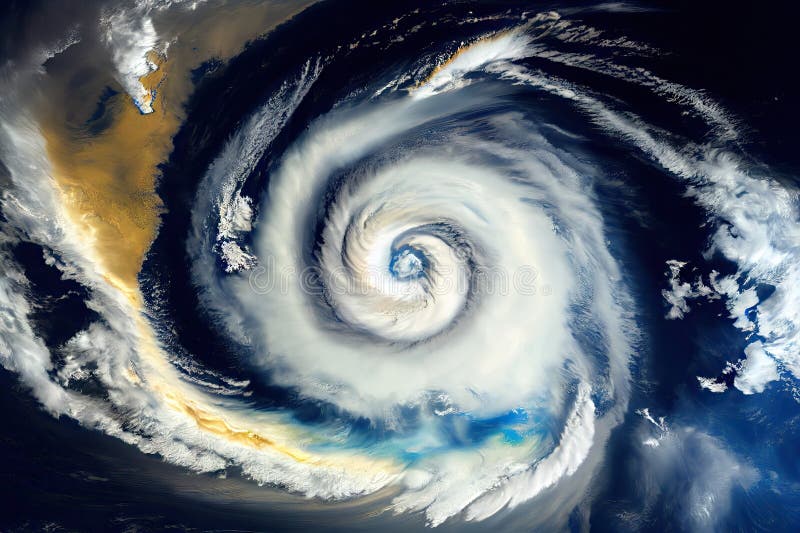 A Satellite View of a Tropical Cyclone, with Clouds and Rain Bands ...