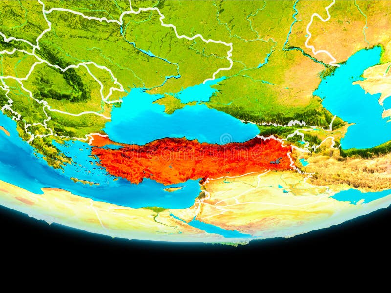 Satellite view of Turkey stock illustration. Illustration of turkey ...