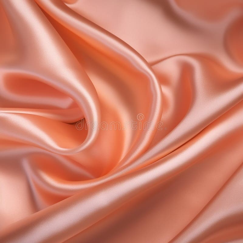 Satin Background. Beautiful Smooth Elegant Wavy Peach Orange Satin Silk ...