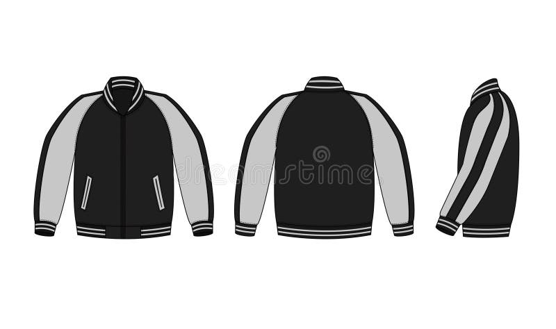 Satin Baseball Jacket ( Satin College Jacket ) Vector Template ...