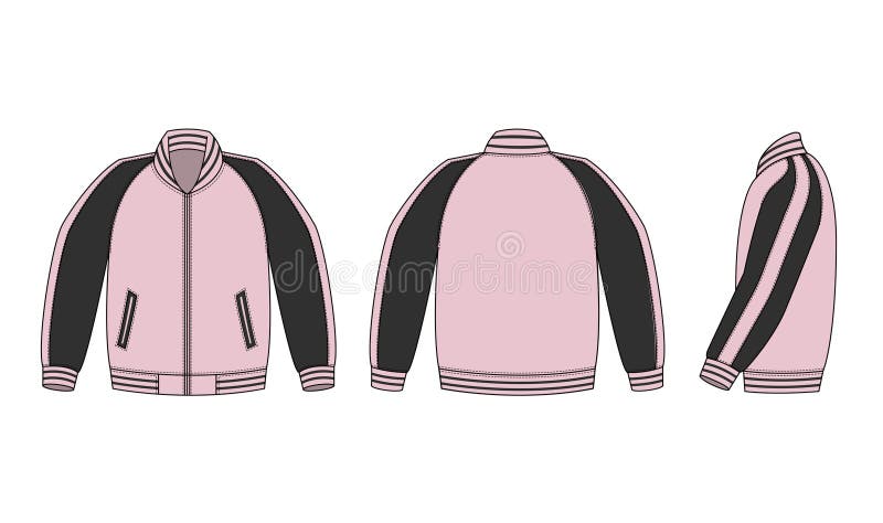 Satin Baseball Jacket ( Satin College Jacket ) Vector Template ...