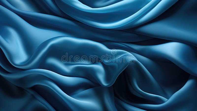 Satin Blue Fabric Waves stock illustration. Illustration of luxury ...