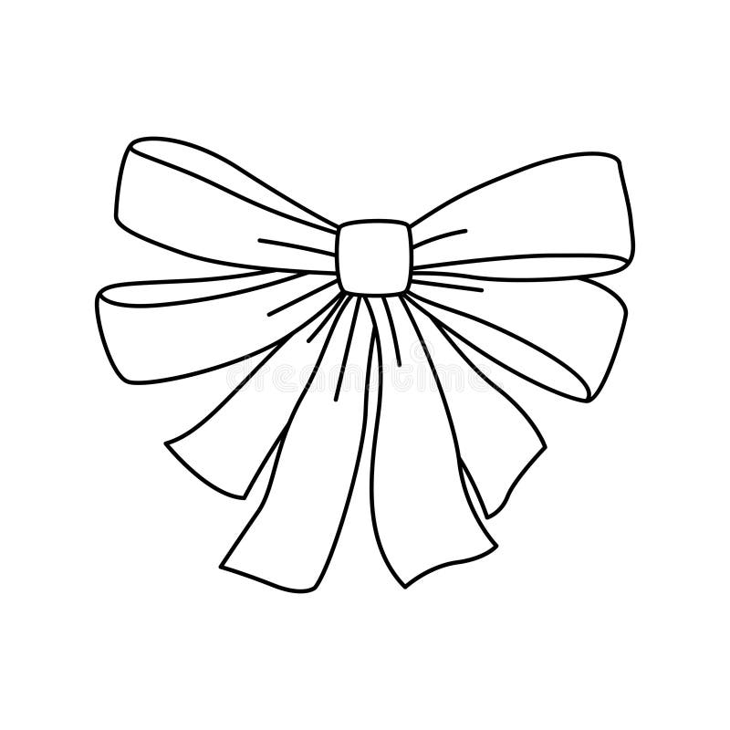 Satin Bow Illustration. Ribbon with Knot for Gift Card and Design Stock ...