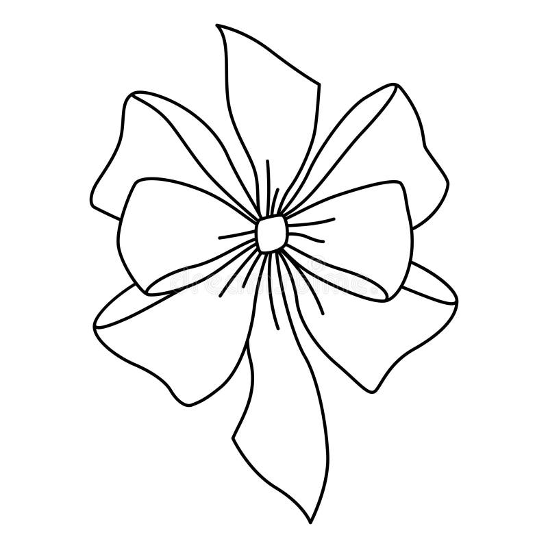 Satin Bow Illustration. Ribbon with Knot for Gift Card and Design Stock ...