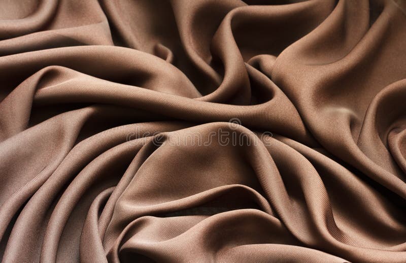 Satin Fabric Drapery Coffee-colored, Abstract Background Stock Photo ...