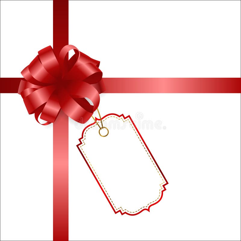 Satin red ribbon with card stock vector. Illustration of vector - 47502004