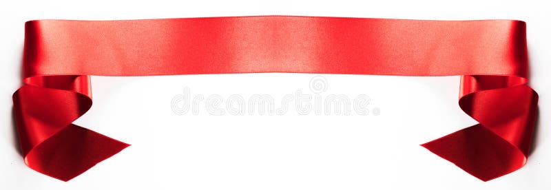 Satin Ribbon Banner on White Stock Photo - Image of ribbon, present ...