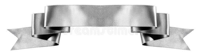 Silver Banner ribbon stock image. Image of satin, shape - 99154683