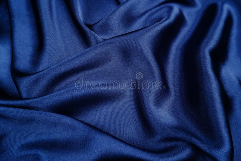 Satin, Silk, Dark Blue, Waves, Texture Background Stock Photo - Image ...
