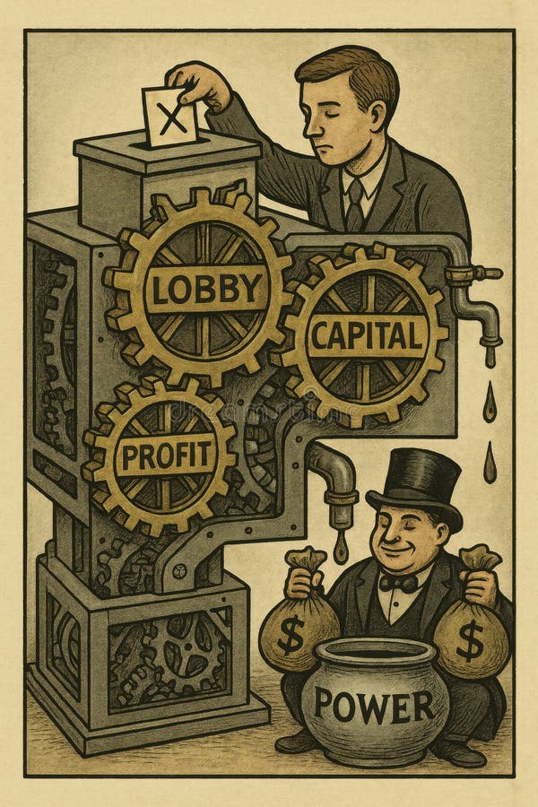 The Power Machine - from Votes To Capital Stock Illustration ...