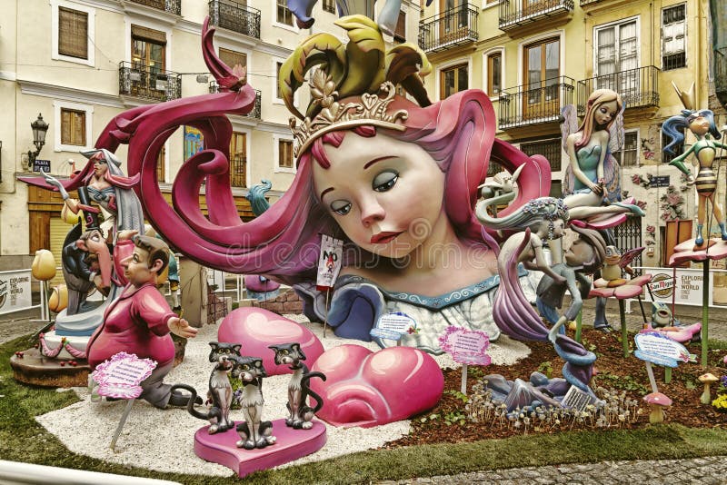 Satirical Ninots Puppets on Fallas in Valencia Editorial Stock Image ...