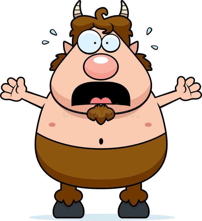 Satiro Spaventato Del Fumetto Illustrazione Vettoriale - Illustrazione ...