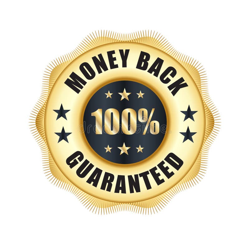 100 Money Back Guaranteed, Trust Badge Vector Design, Money Back ...