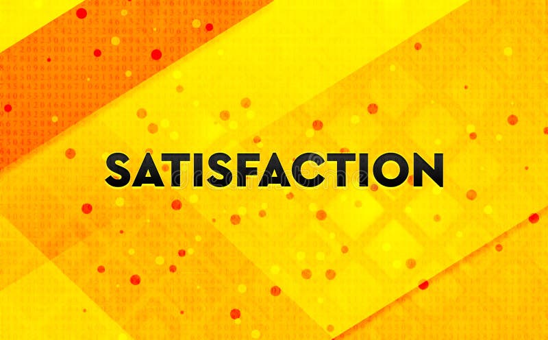 Satisfaction Abstract Digital Banner Yellow Background Stock ...