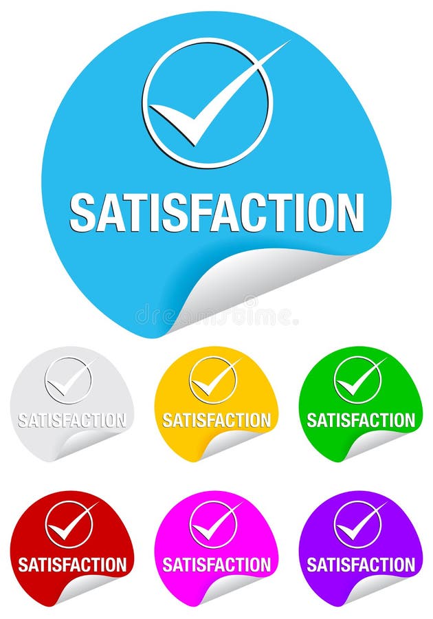 Satisfaction Check Mark,round Stickers Stock Vector - Illustration of ...