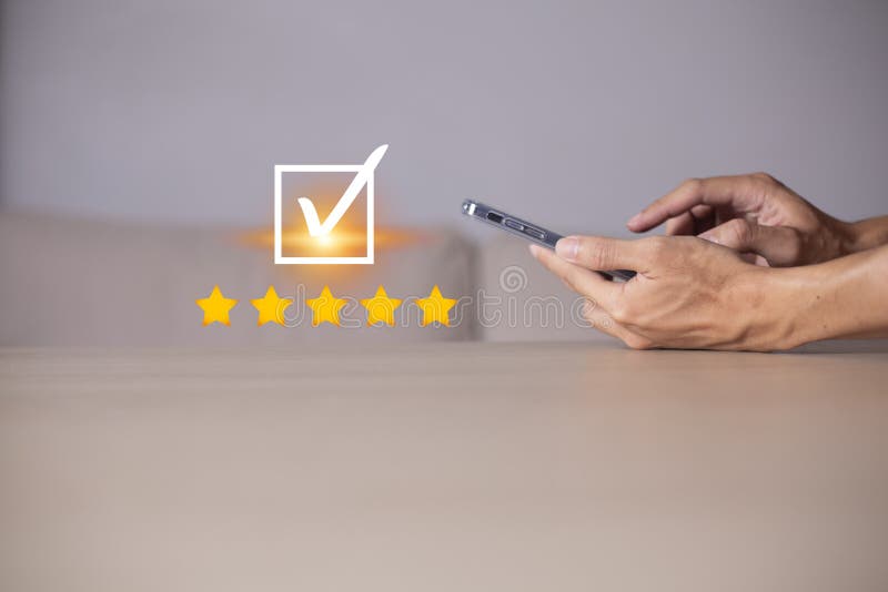 Satisfaction and Customer Service Survey Concept, Business People Using ...