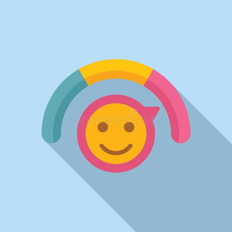 Satisfaction Emoji Level Icon Flat Vector. User Rank Meter Stock Vector ...
