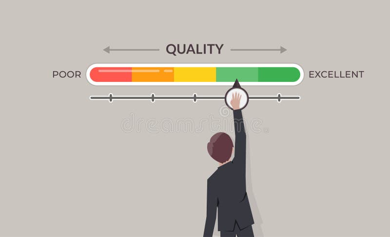 Satisfaction and Evaluation Concept, Businessman is Pointing To Change ...