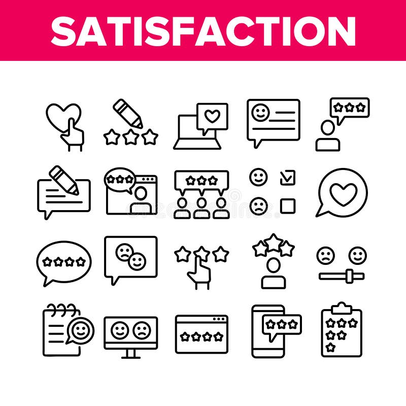 Satisfaction Feedback Collection Icons Set Vector Stock Vector ...