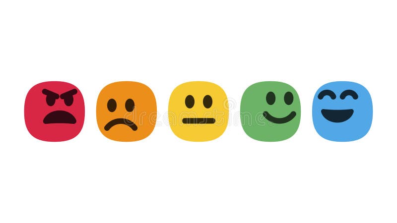 Satisfaction Feedback Rate Form Emoticons Square Emoticon Stock Vector ...