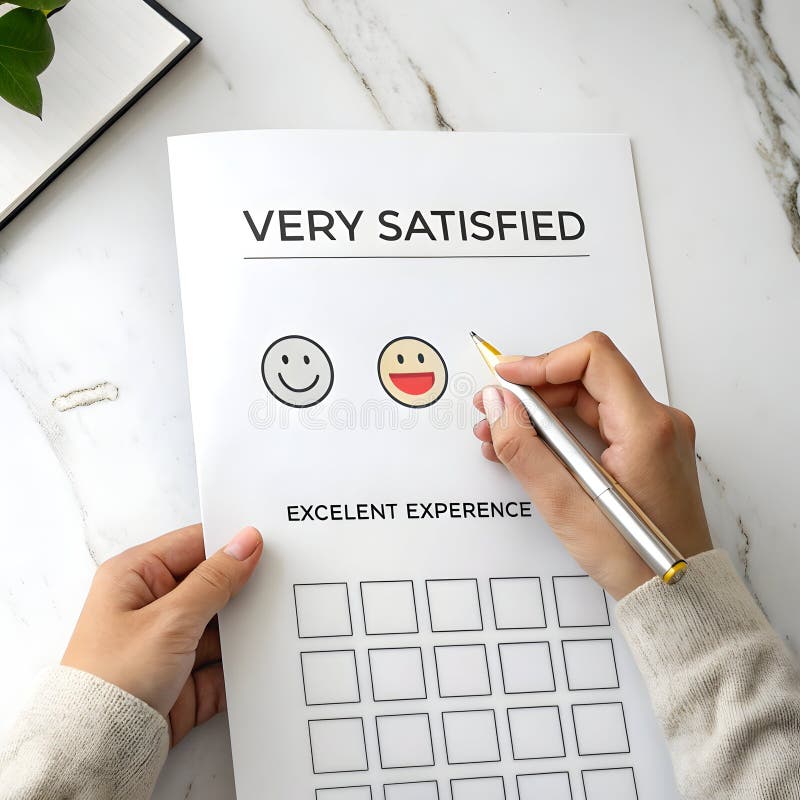 Satisfaction Feedback Review Isolated on White Background Stock ...