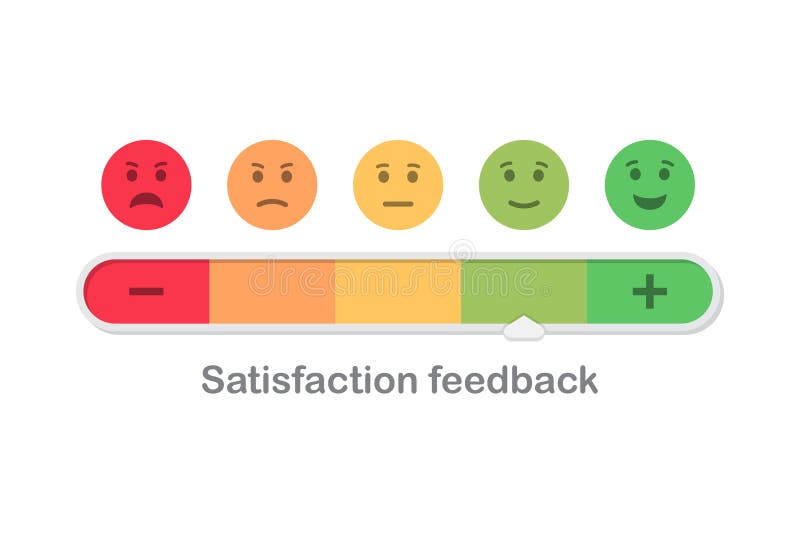 Satisfaction Feedback Scale with Emoticon Concept in a Flat Design ...