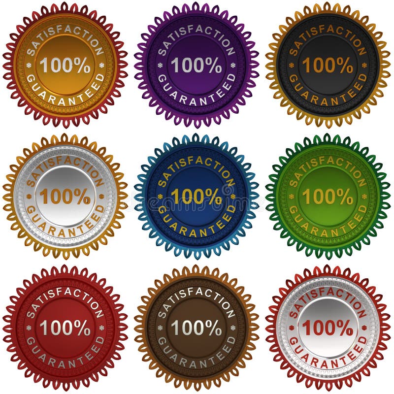 Satisfaction Guarantee Labels. Stock Illustration - Illustration of ...