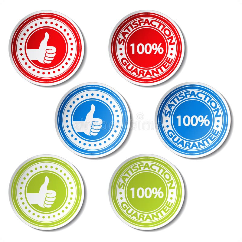 Satisfaction Guarantee Stickers - Gesture Hand Stock Vector ...