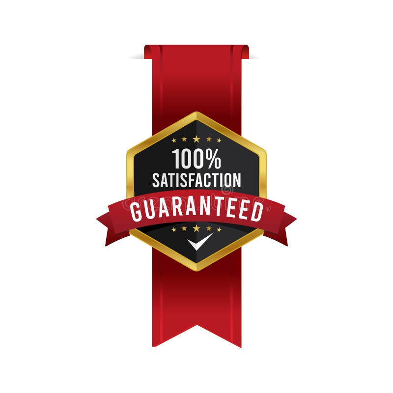 Satisfaction Guaranteed 100 Quality Badge with Ribbon Stock Vector ...