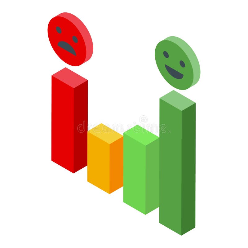 Satisfaction Level Bars Icon Isometric Vector. Customer Feedback Stock ...