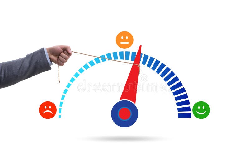 Satisfaction Meter in Customer Opinion Concept Stock Illustration ...