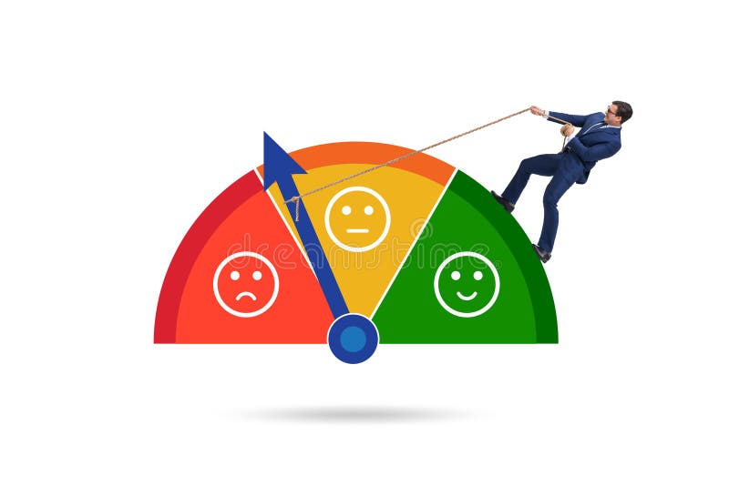 Satisfaction Meter in Customer Opinion Concept Stock Image - Image of ...