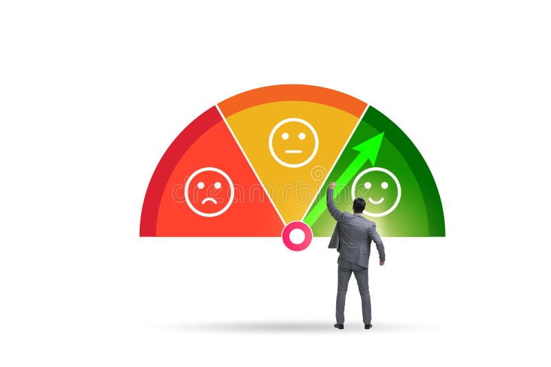 Satisfaction Meter in Customer Opinion Concept Stock Illustration ...